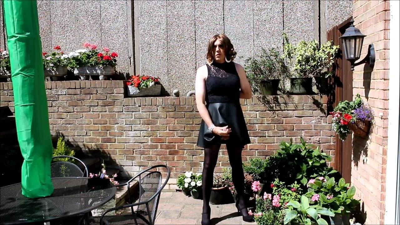 Alisons Wanking In The Garden Again Sexy Crossdresser Gay Outdoor