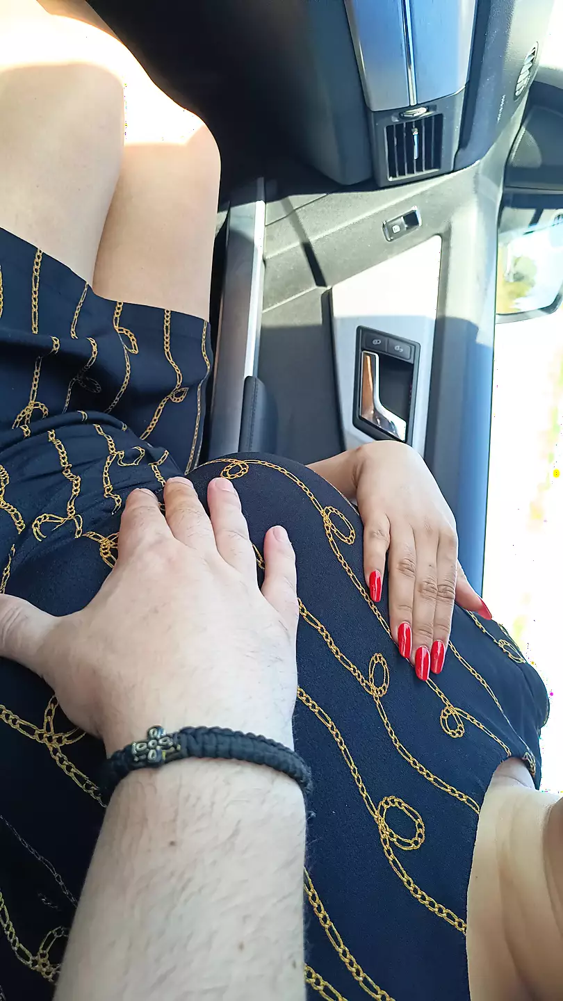Real Public Red Nails Hand Job In The Car With Cum Old Man Porn Feat
