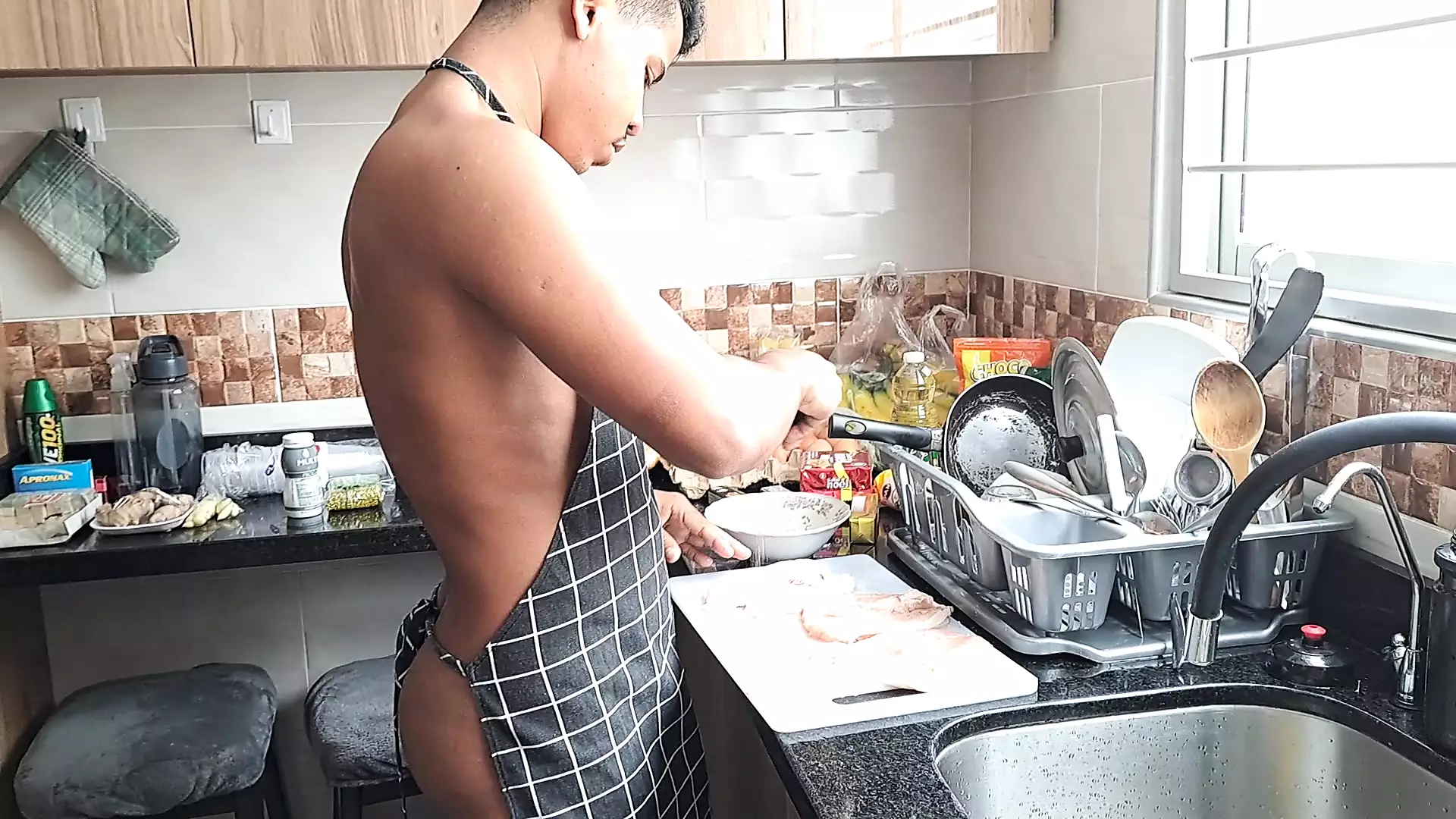 My Stepmoms Slut Interrupts Me While I Prepare Food She Loves To Have