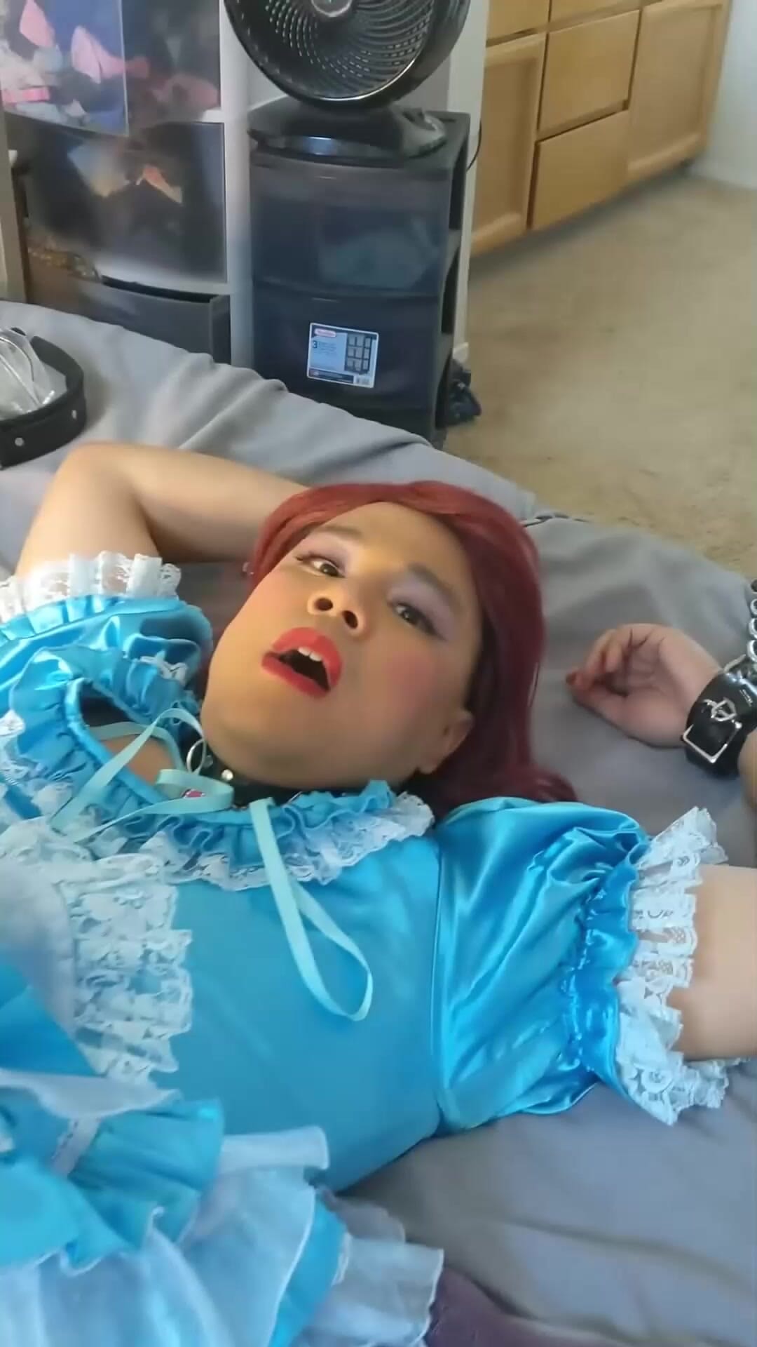 Sissy Candy Has Her First Sissygasm In Chastity On A Fucking Machine 9702