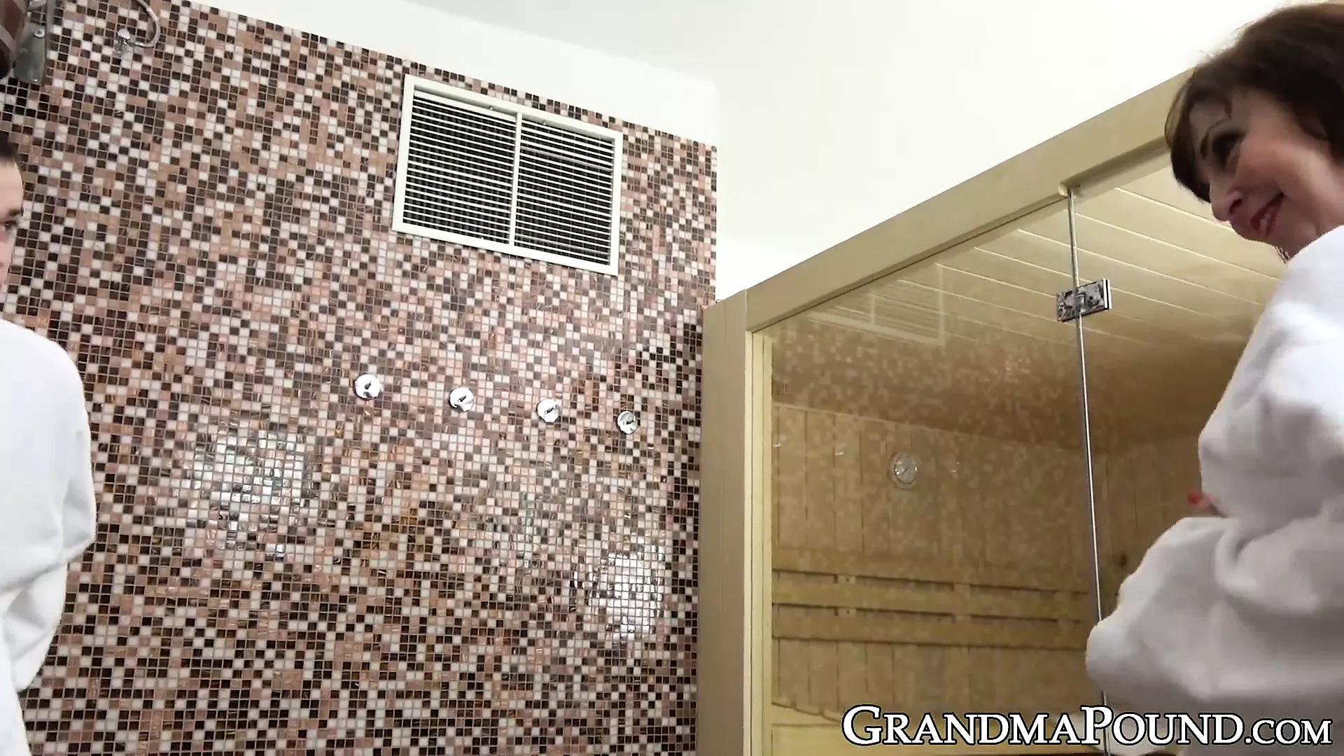 Slutty Granny Seduces Innocent Young Man Into Shower Sex Seduce Big