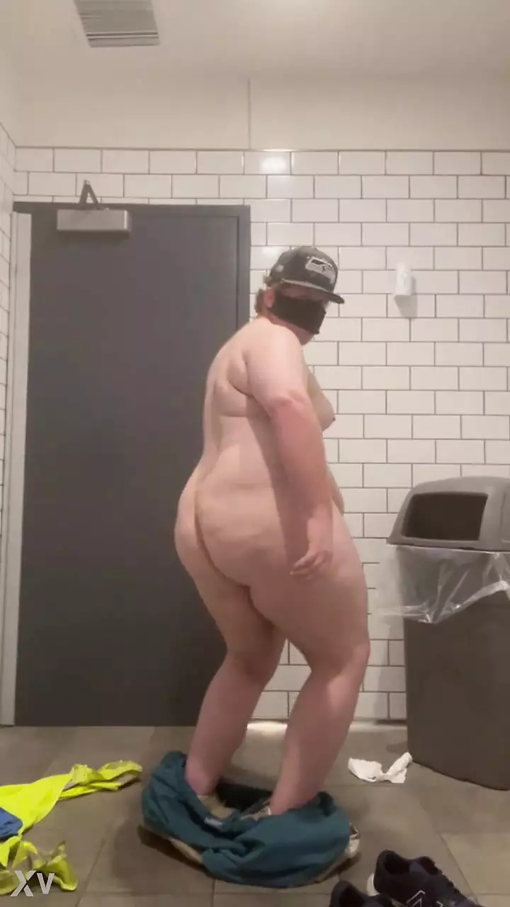 Chubby Guy Strips Naked In Bathroom Xhamster