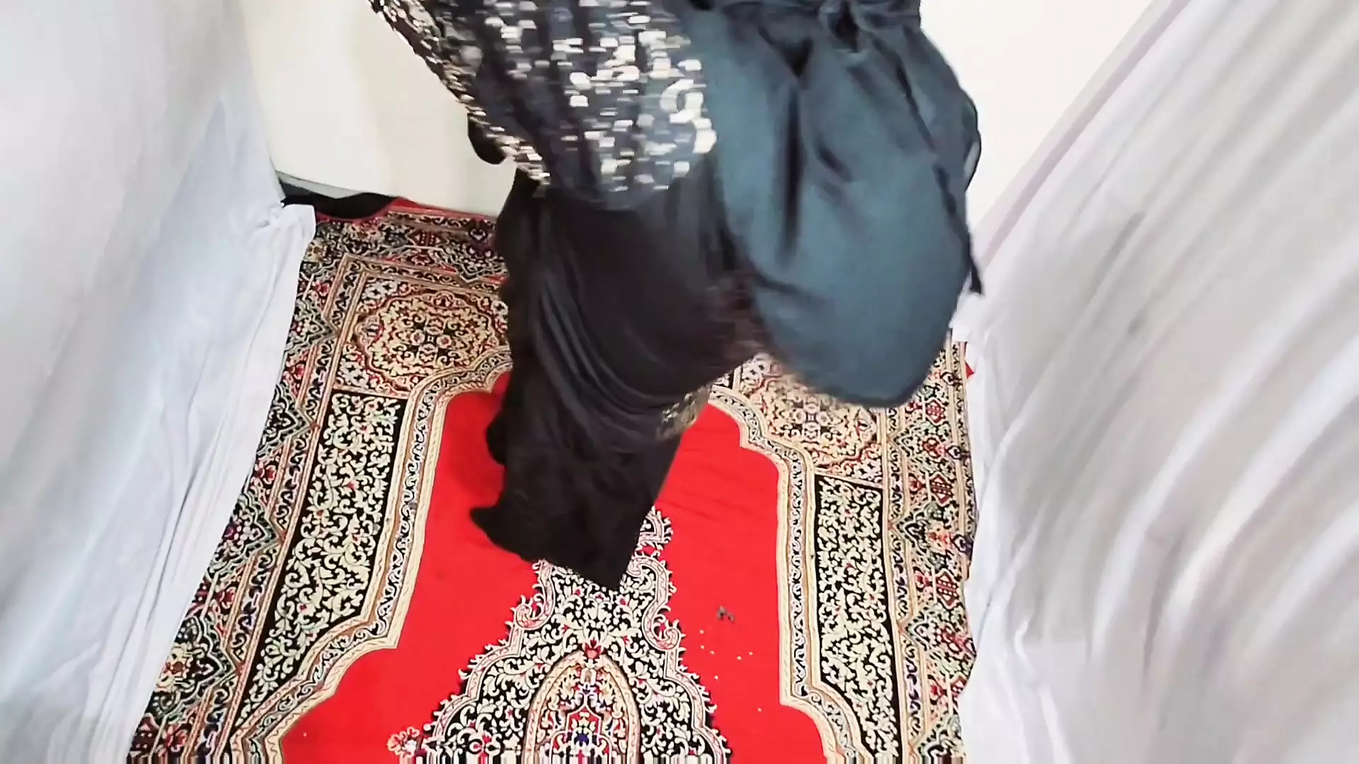 Arabic Sexy Hot Girl Wearing Black Hijab In House Doing Sensual Dance Desi Indian Slut Amrozia