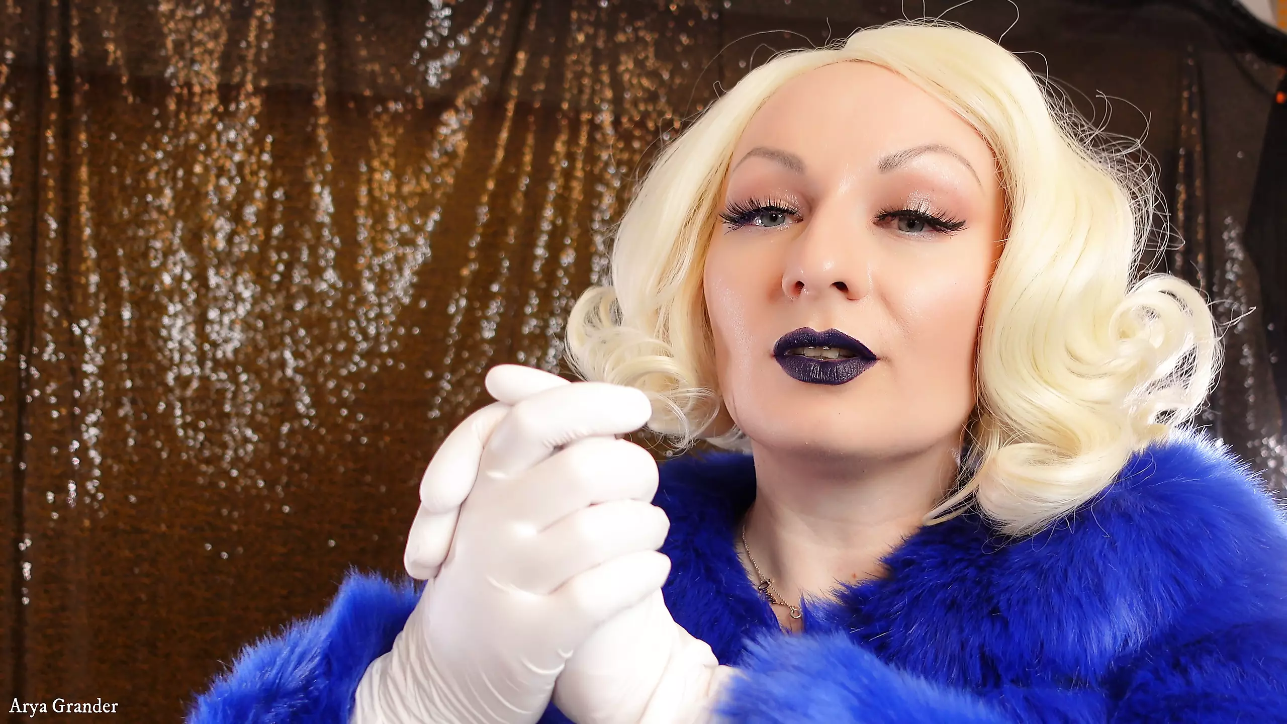 Medical Nitrile White Nurse Gloves And Fur With Dark Lipstick Blonde Asmr Xhamster