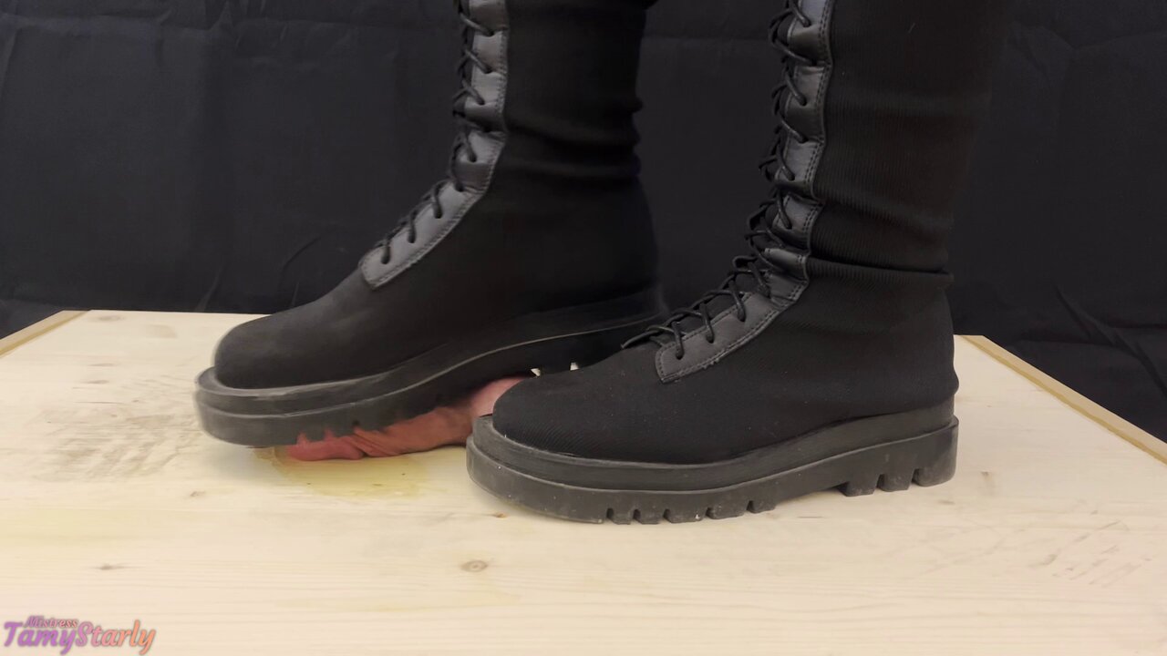 Aggressive Combat Bootjob In Knee High Boots Cbt Trampling Crushing