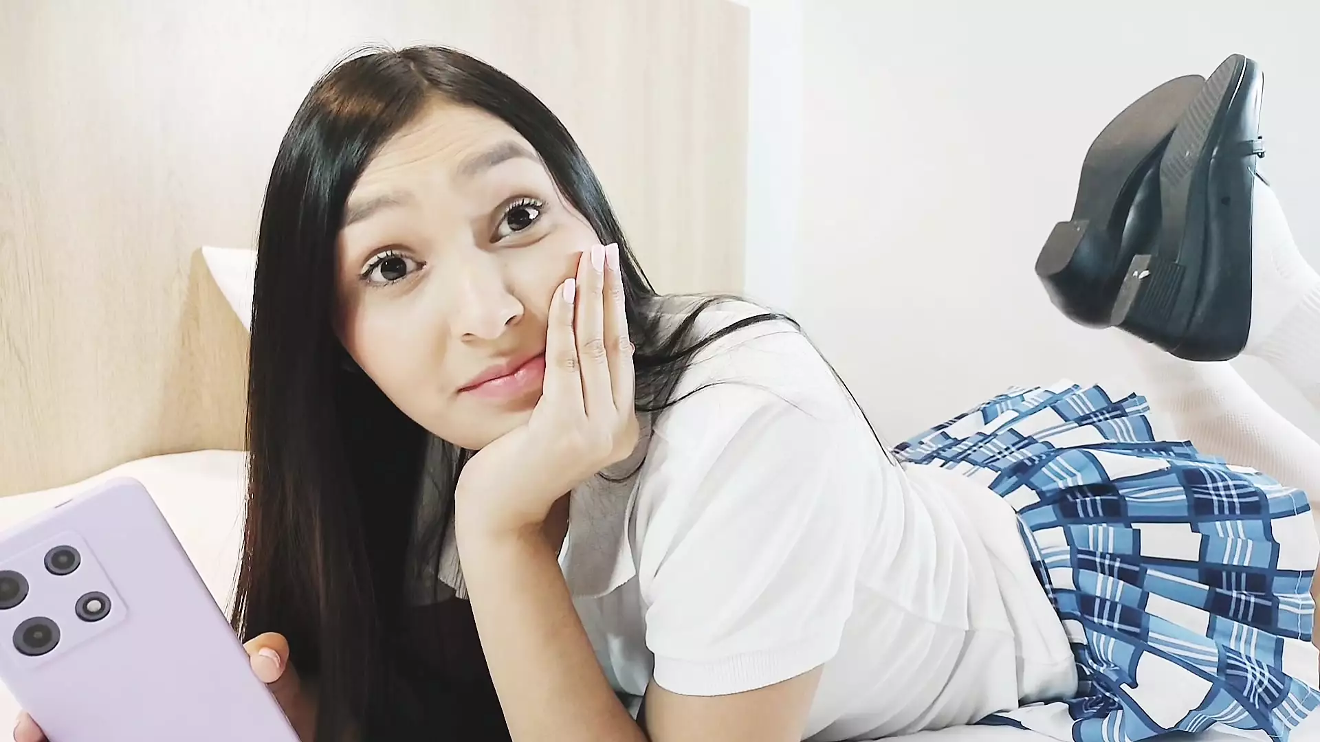 Schoolgirl Stepdaughter Is Invited To A Hotel Room By Her Horny Stepfather To Give Her A Fuck