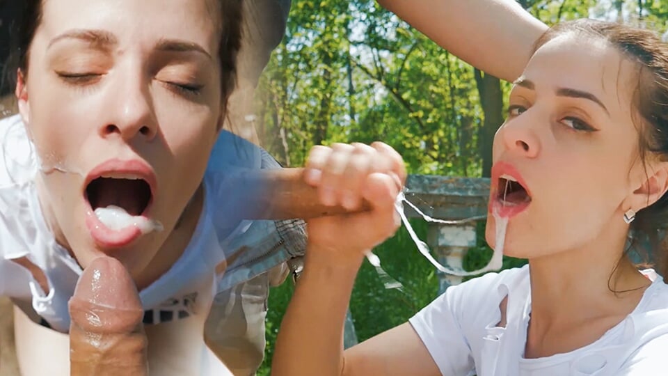 Amateur Schmutziger Blowjob Im Freien Und Sperma Eines Fremden