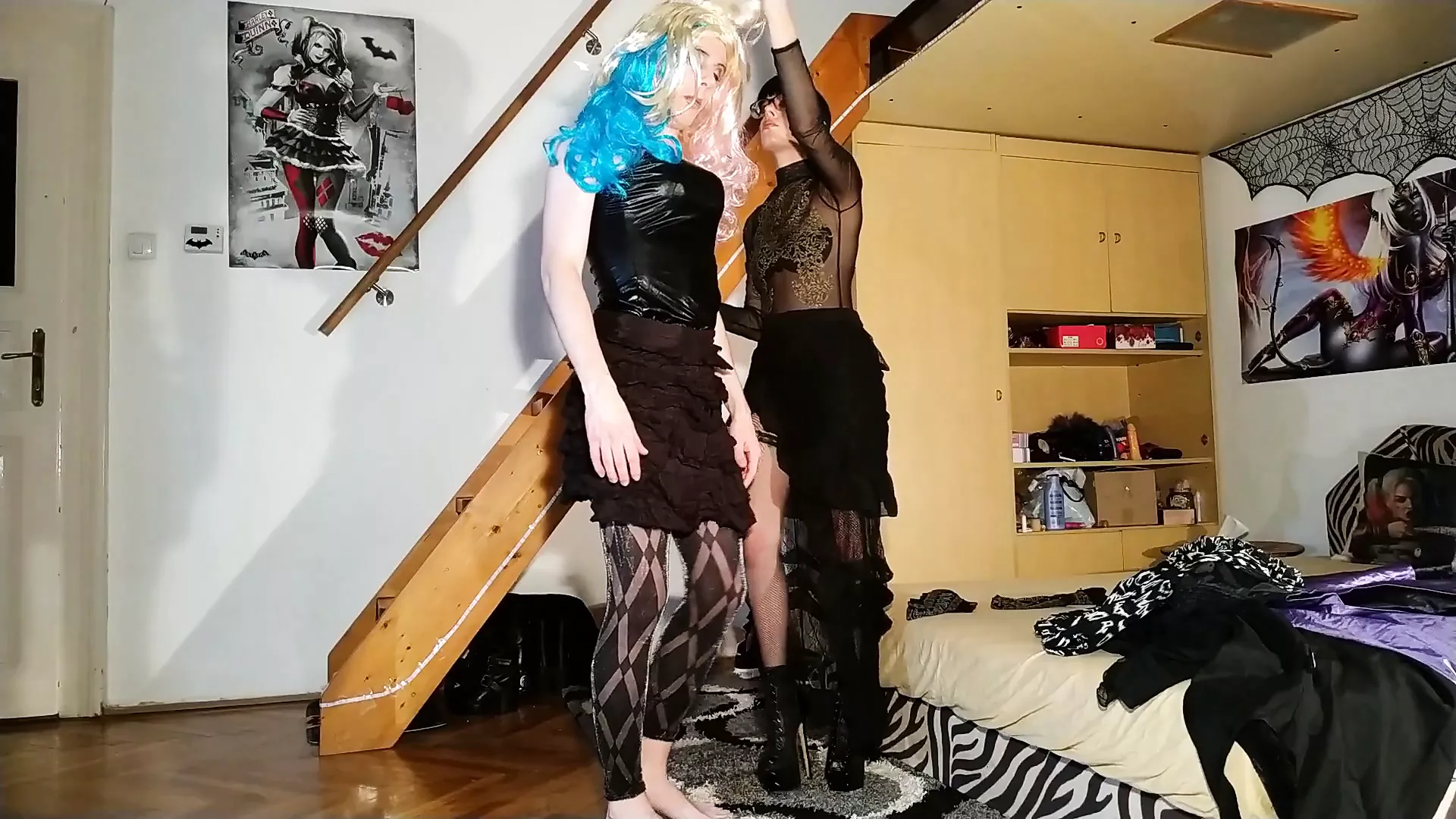 Goth Dominatrix Feminizes Her Cd Sissy Slave With Womens Clothes Pt2 6899