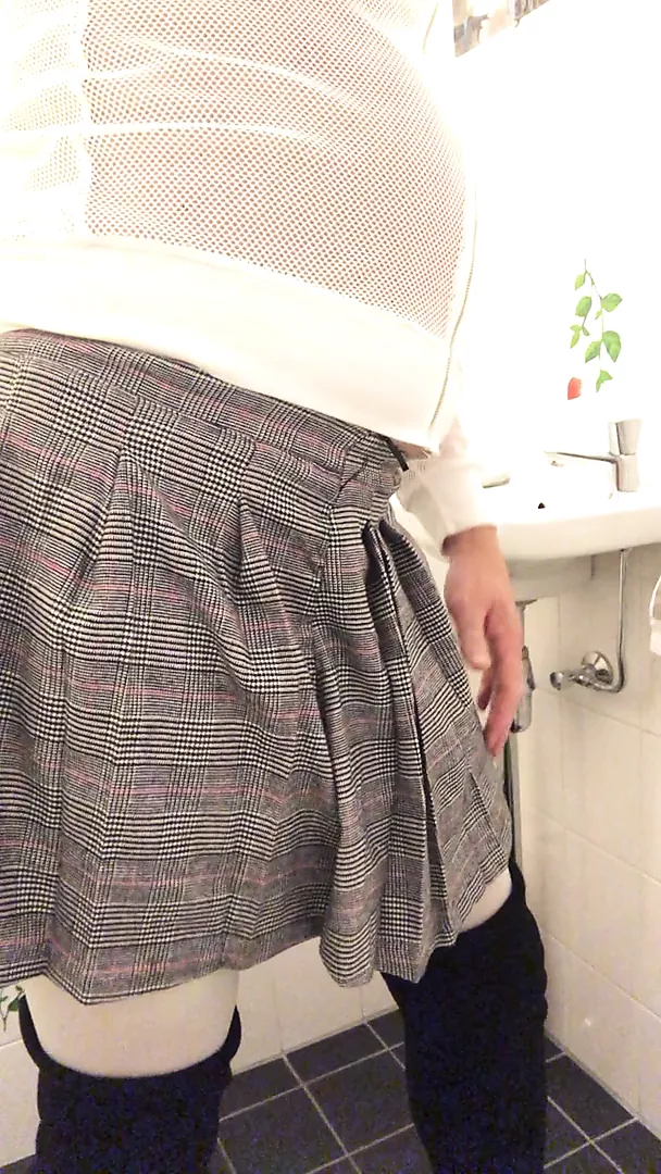 From Outdoor I Pee On Toilet For My Ts Sensual Tgirl Tickles My Tranny