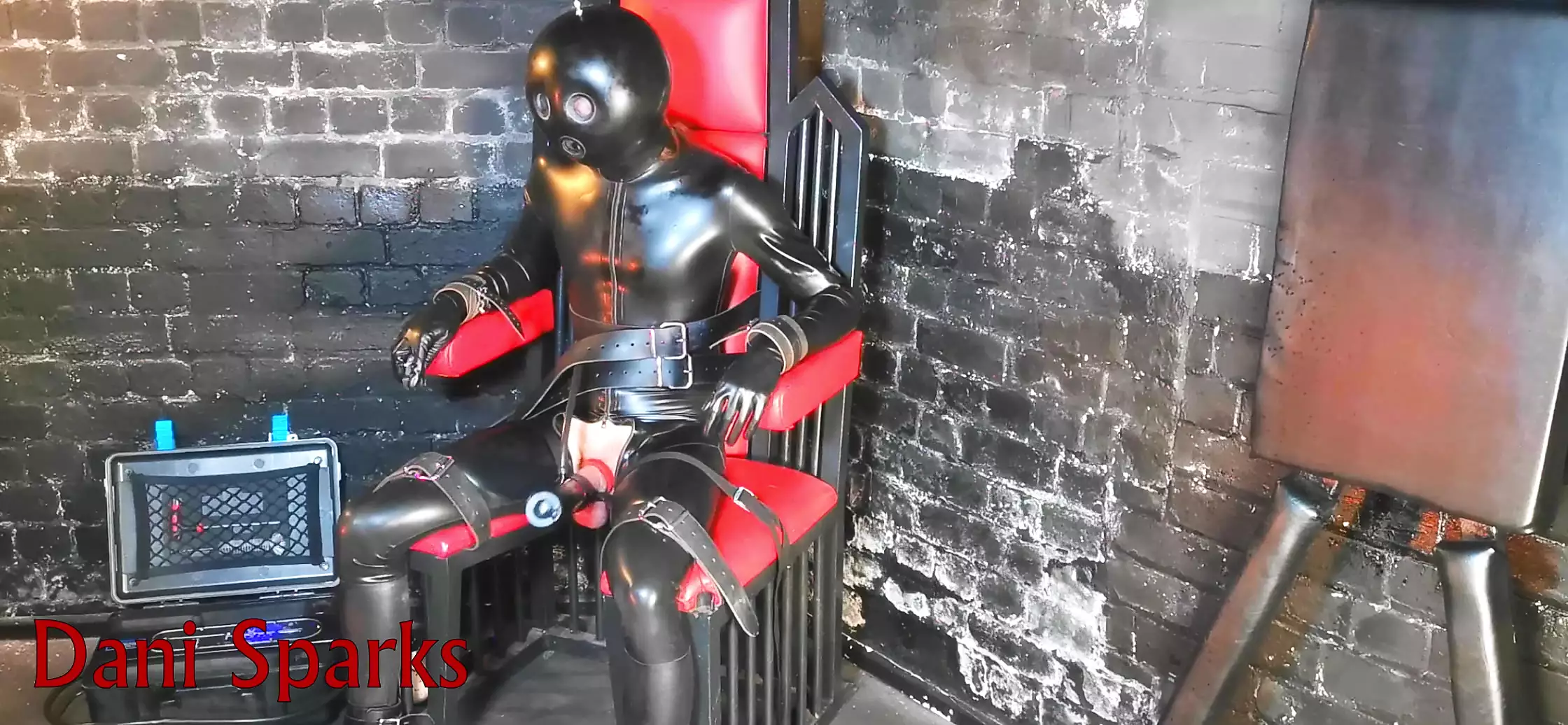 latex gimp tied up in the milking chair | xHamster