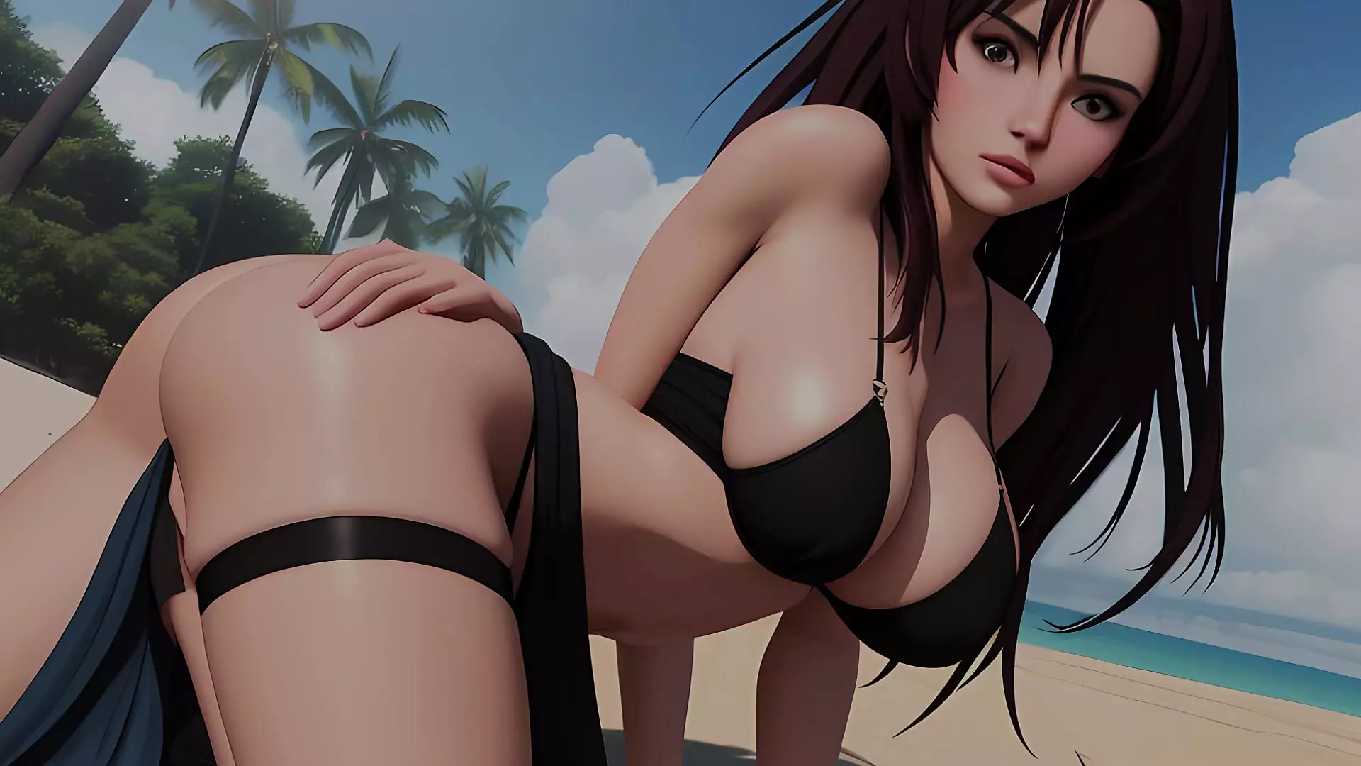 Enjoying 90s Style Video Game Babes On The Beach Ai Porn Canadian Big