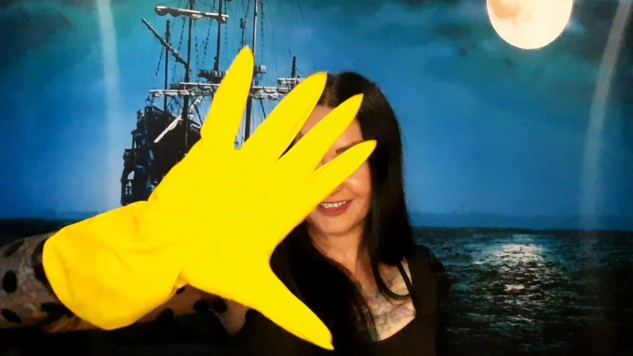 Yellow Rubber Gloves For Fisting Do You Want To Feel Them In Yourself Dominatrix Nika And Glove