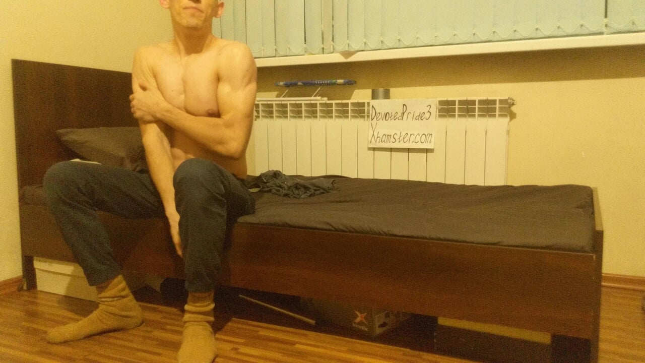 Handsome Young Man Athlete Athletic Slim Masturbates Jerks Off Cums
