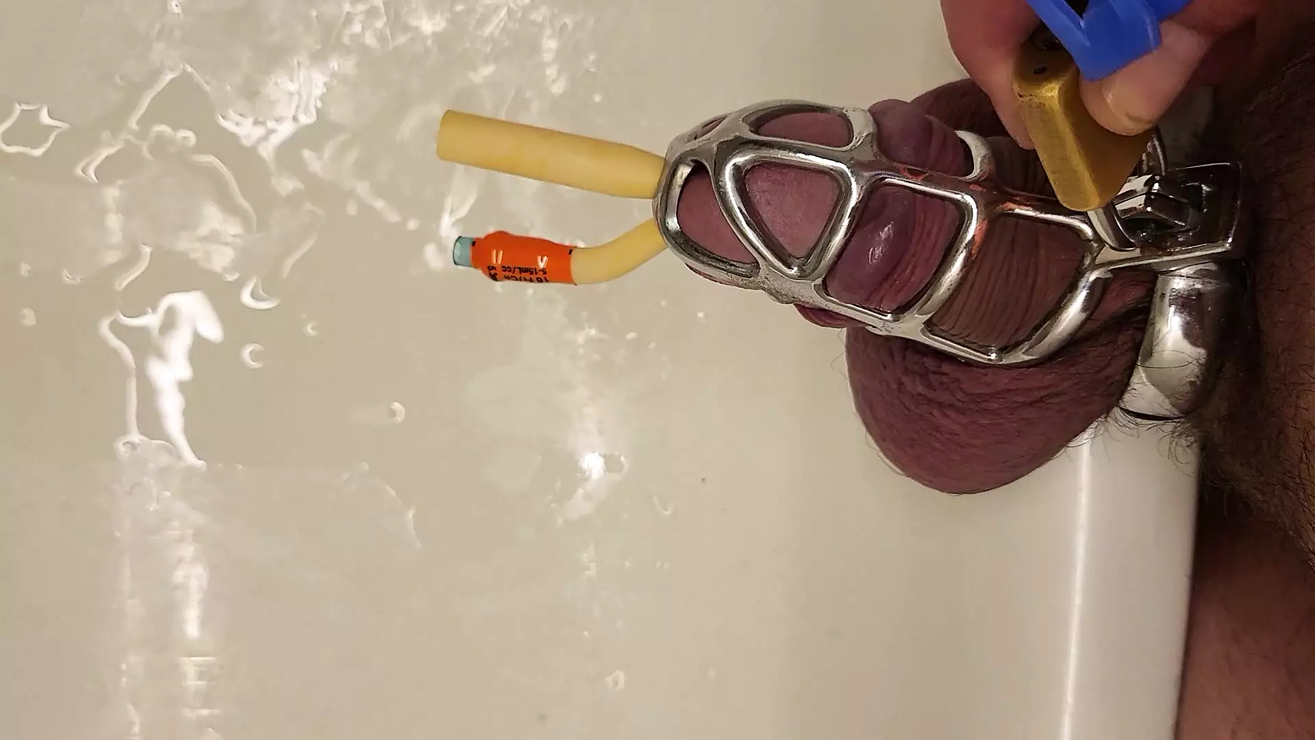 Pissing With Catheter Locked In Chastity Cage German Gay Amateur Porn 1244