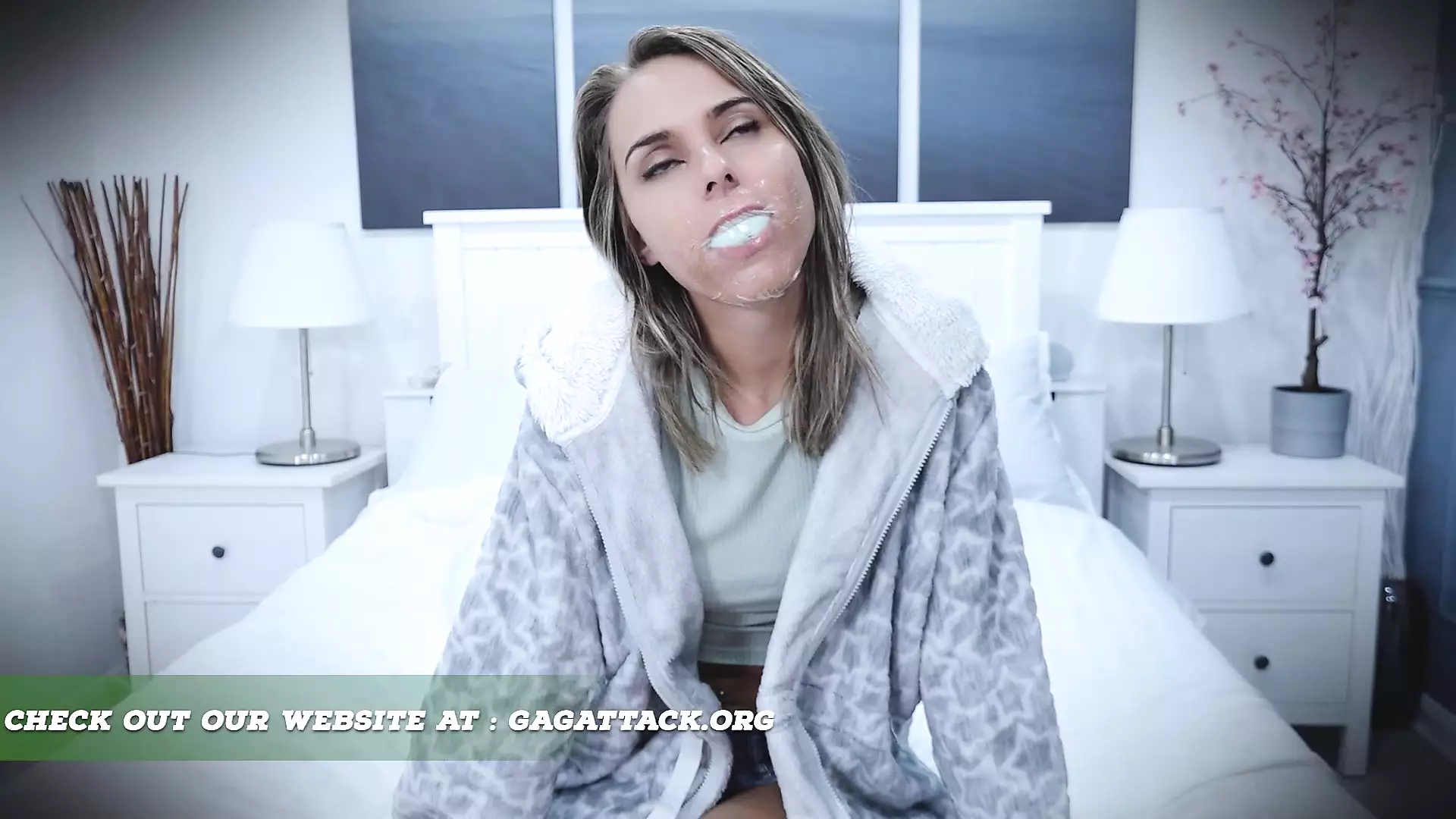 Chloe Toy Self Gag Disrupted Ends In Bondage And Hogtied Gagattack Nl